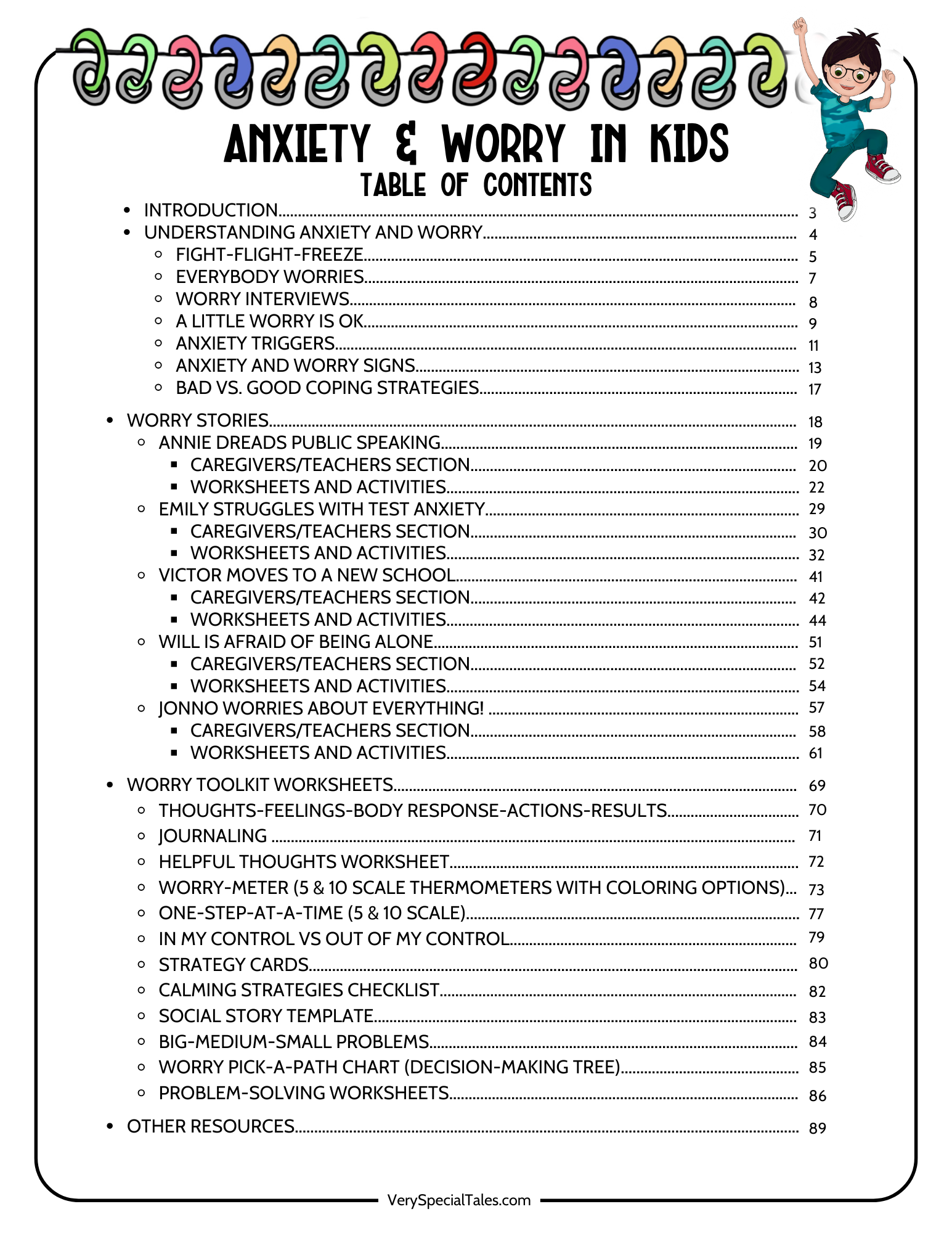Anxiety & Worry Toolkit for Kids (NO WORRIES JOURNAL) – Very Special Tales