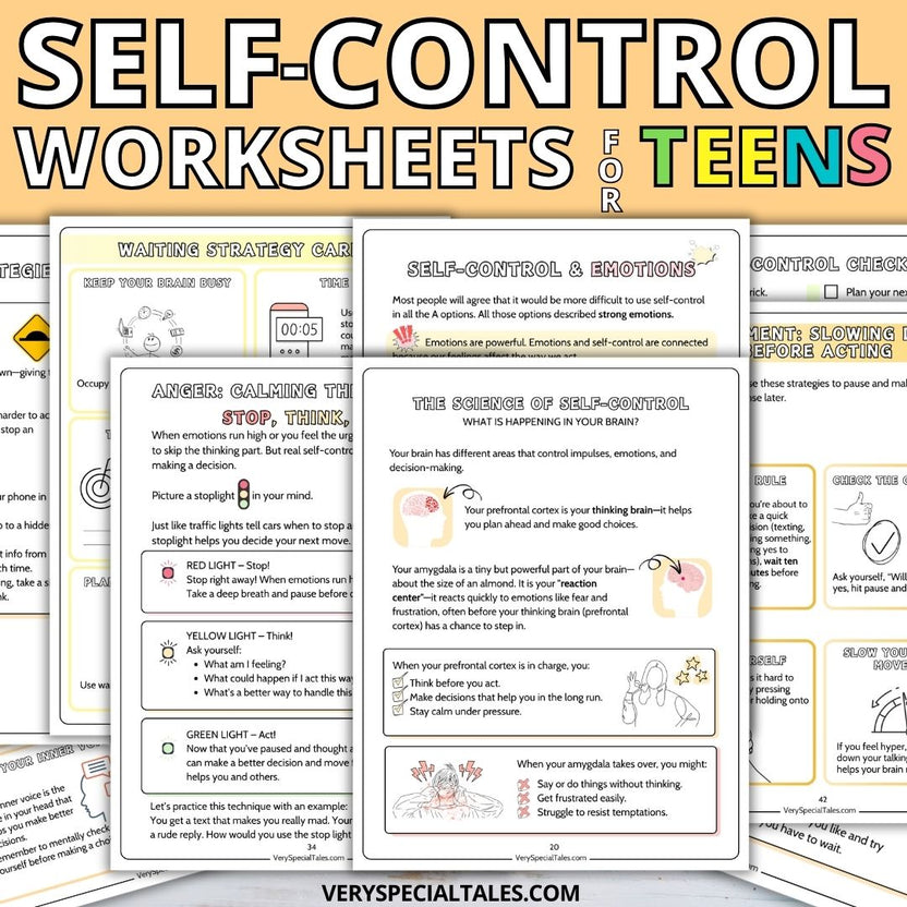 Self-Control Worksheets for Kids (PDF Format) – Very Special Tales