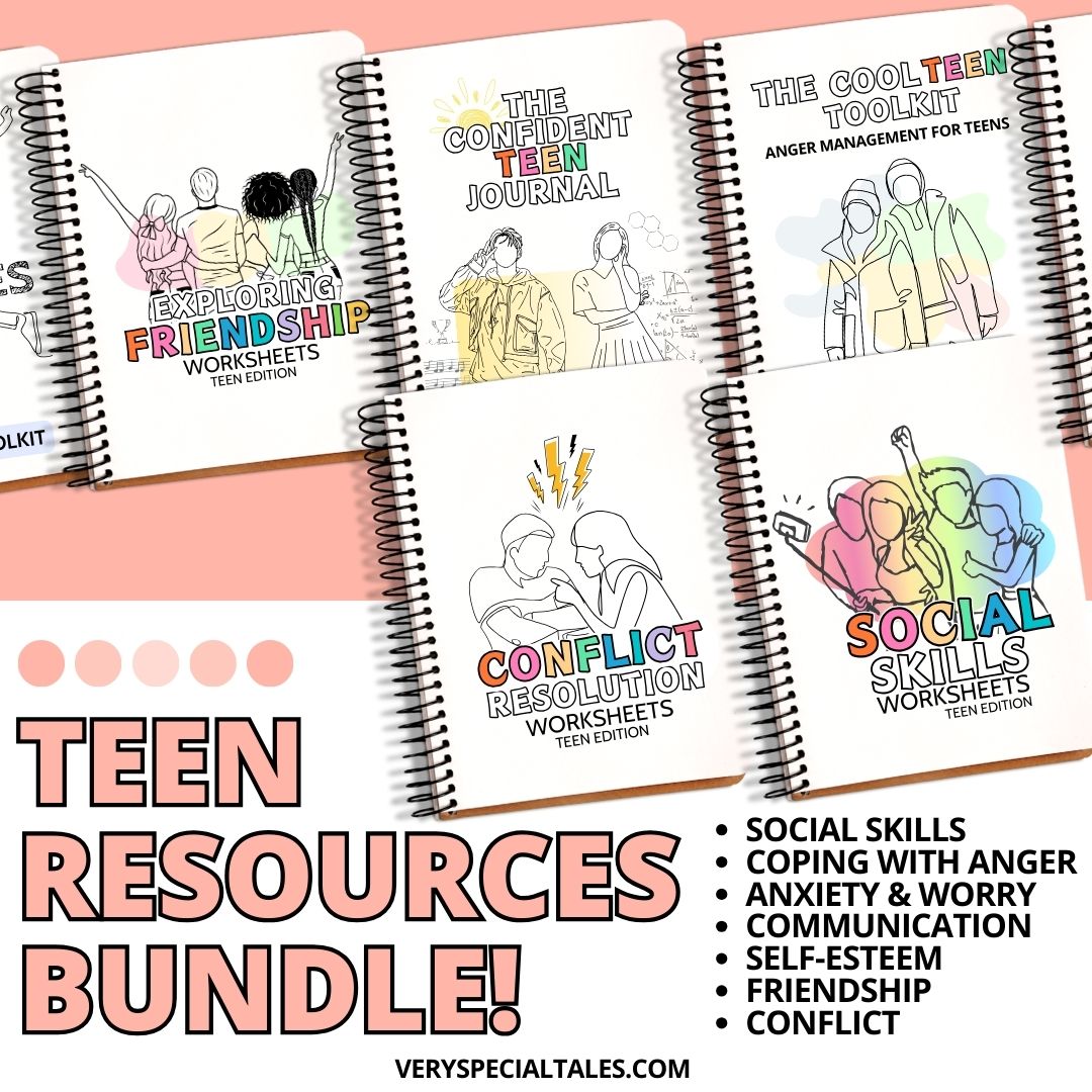 TEEN Workbooks Bundle (PDF Format) - Anger, Social Skills, Self-Esteem ...