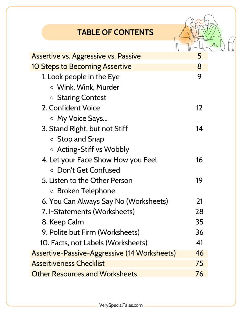TEEN Assertive Communication Worksheets & Activities – Very Special Tales