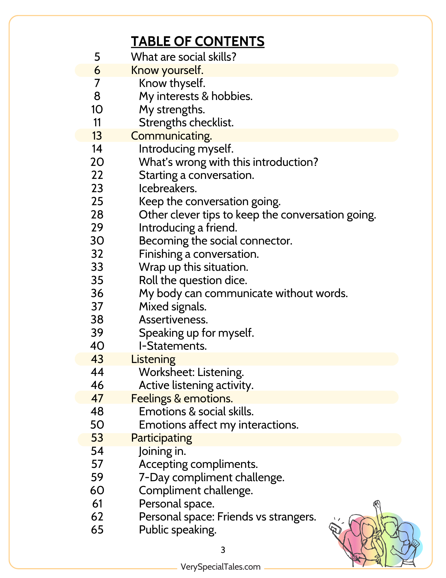 Social Skills Worksheets for TEENS – Very Special Tales