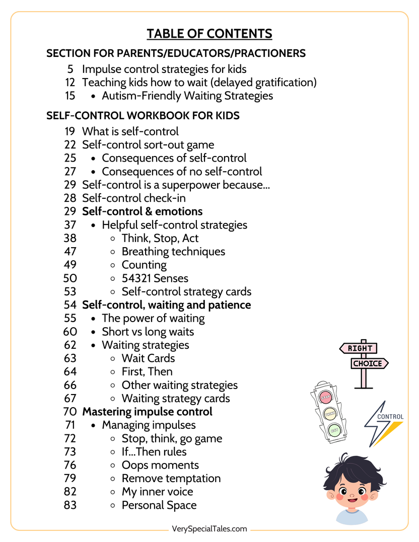 Self-Control Worksheets for Kids: Learn to Pause & Make Smart Choices ...